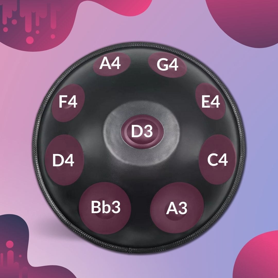 Black Handpan - 9 Notes - D Minor - Handpan Store