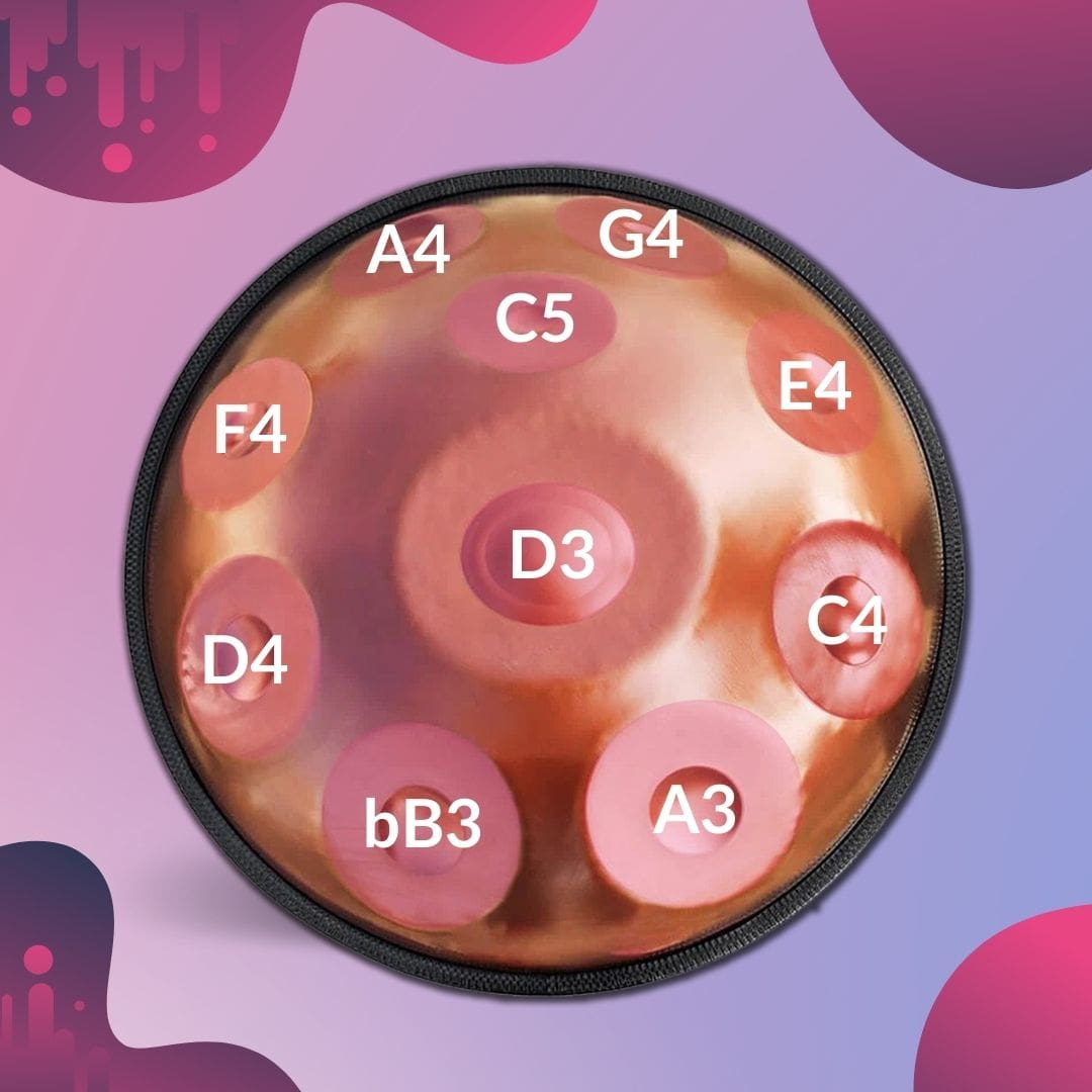 Copper Coloured Handpan - 10 Notes - D Minor