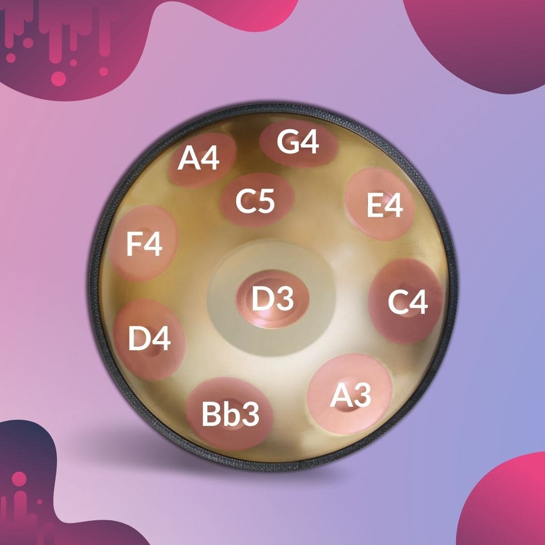 Golden Handpan - 10 Notes - D Minor - Handpan Store