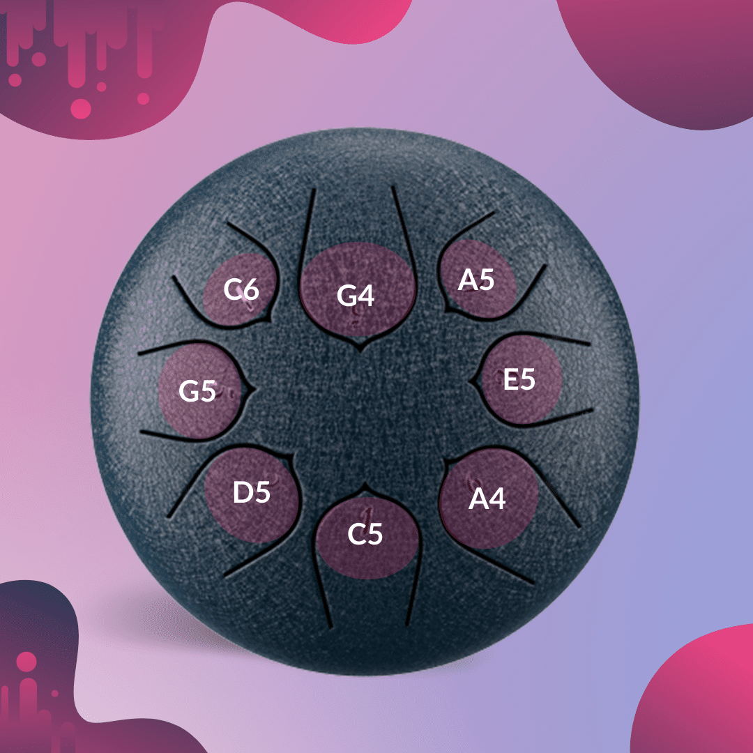 Steel Tongue Drum 8 notes for Kids - C Pentatonic